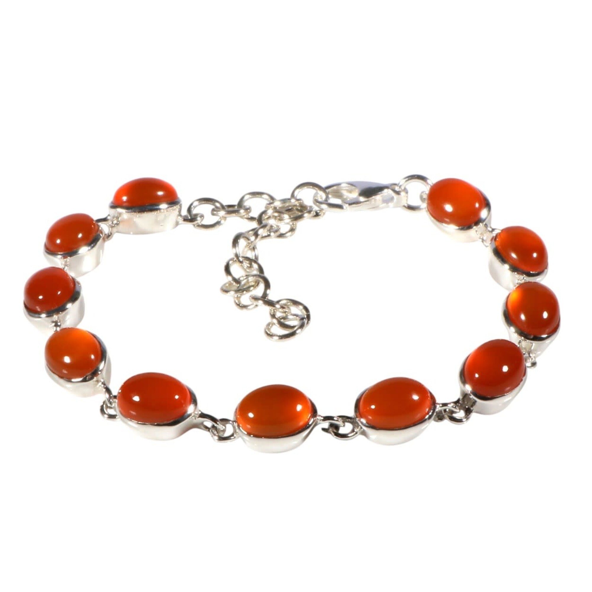 Zilveren armband carneool ovaal 8 x 6 mm - Spiritual Garden