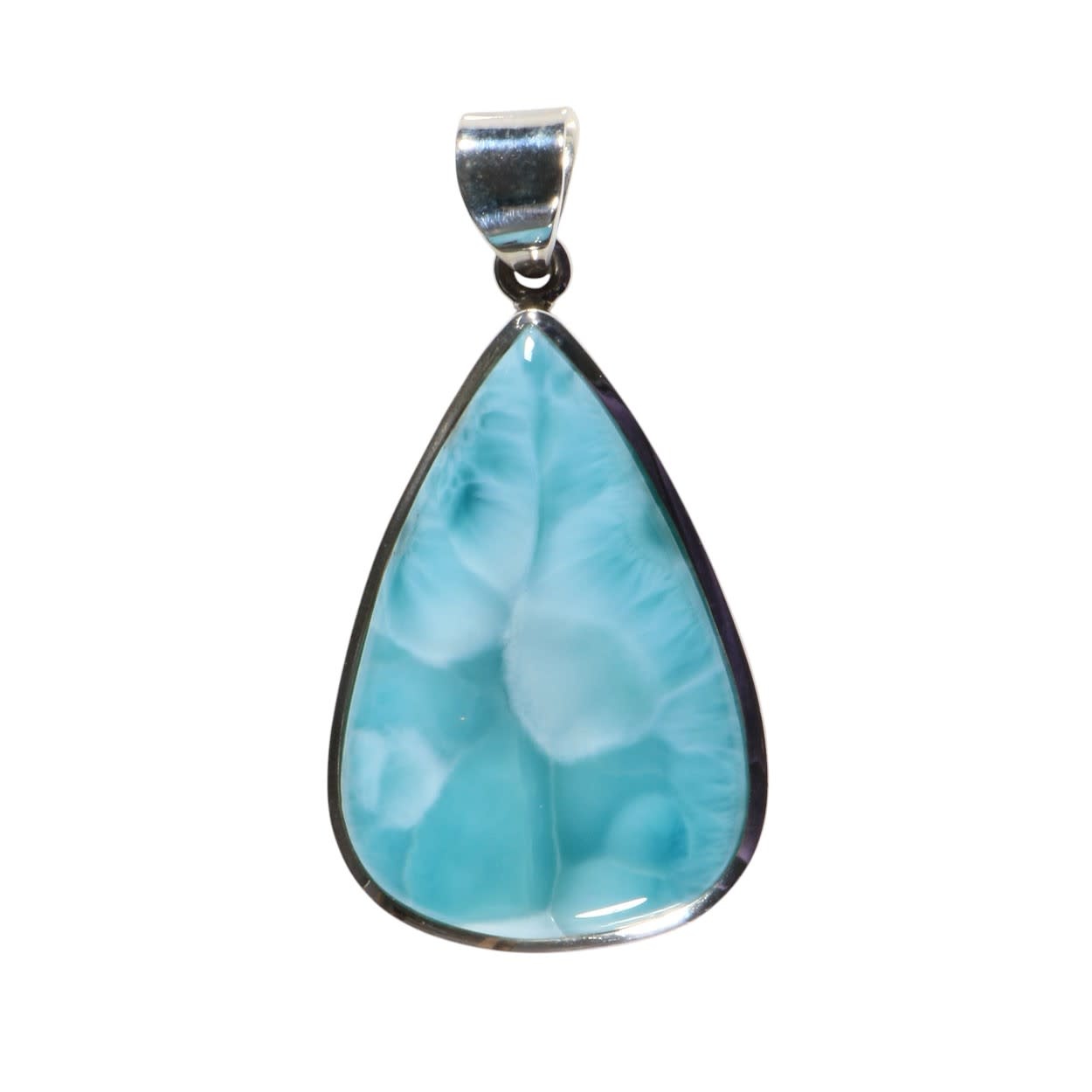 Zilveren hanger larimar | druppel 3,6 x 2,4 cm - Spiritual Garden