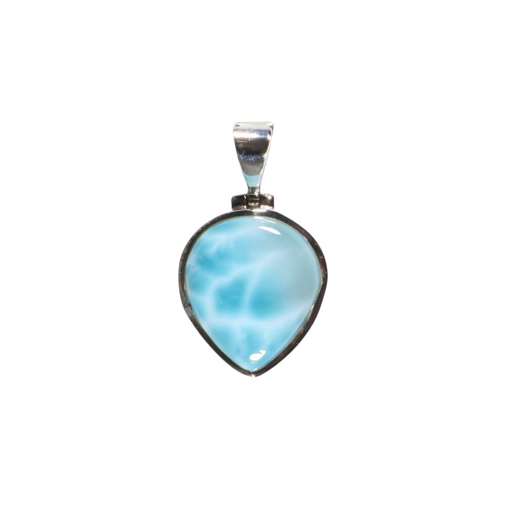 Zilveren hanger larimar | druppel 1,8 x 1,6 cm - Spiritual Garden