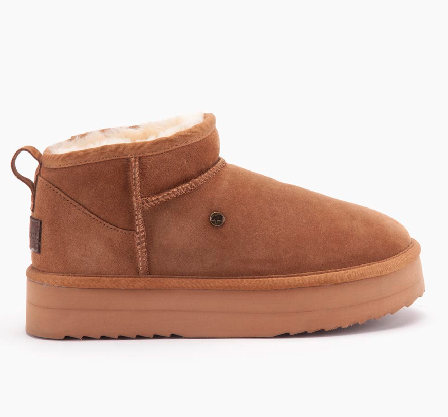 Warmbat Durack Plateau Cognac - Dames Pantoffels - DRC371025 - Kicksshop.nl