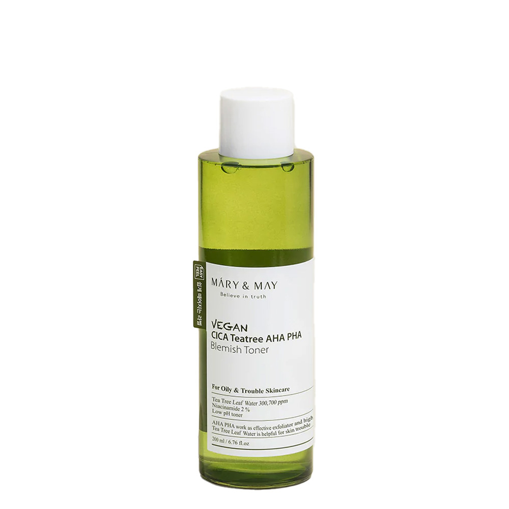Mary & May - Vegan Cica Tea Tree AHA PHA Toner 200ml - Little Wonderland