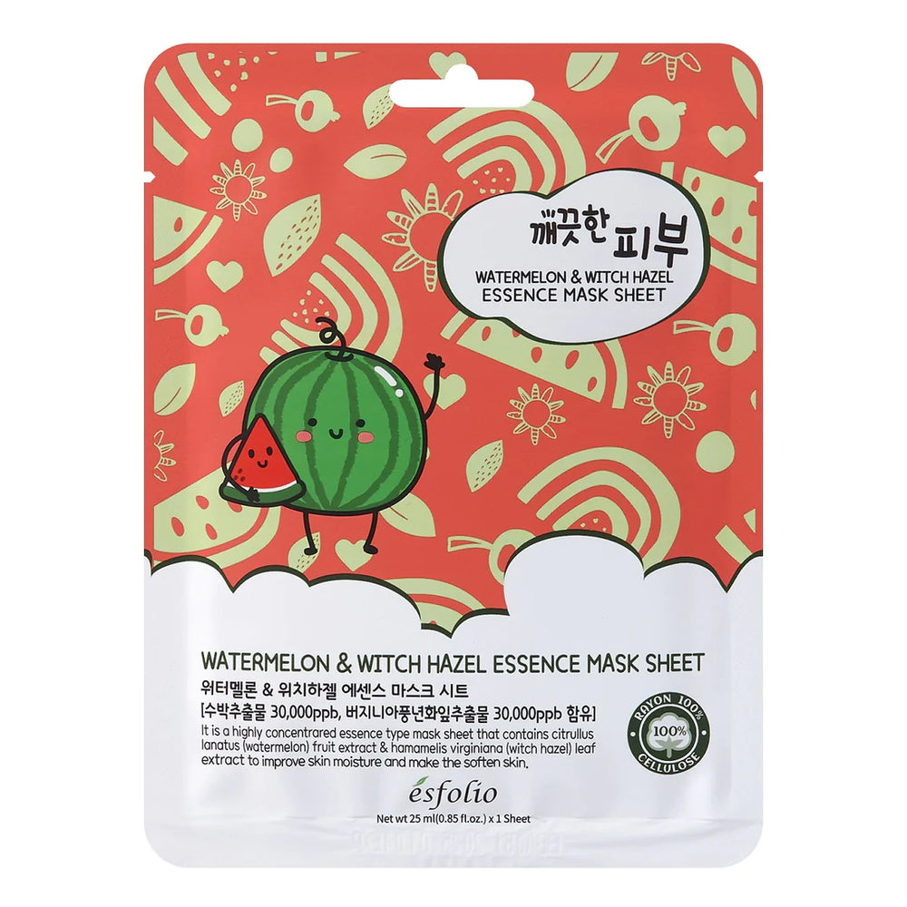 Esfolio - Watermelon & Witch Hazel Essence Sheet Mask - Little Wonderland