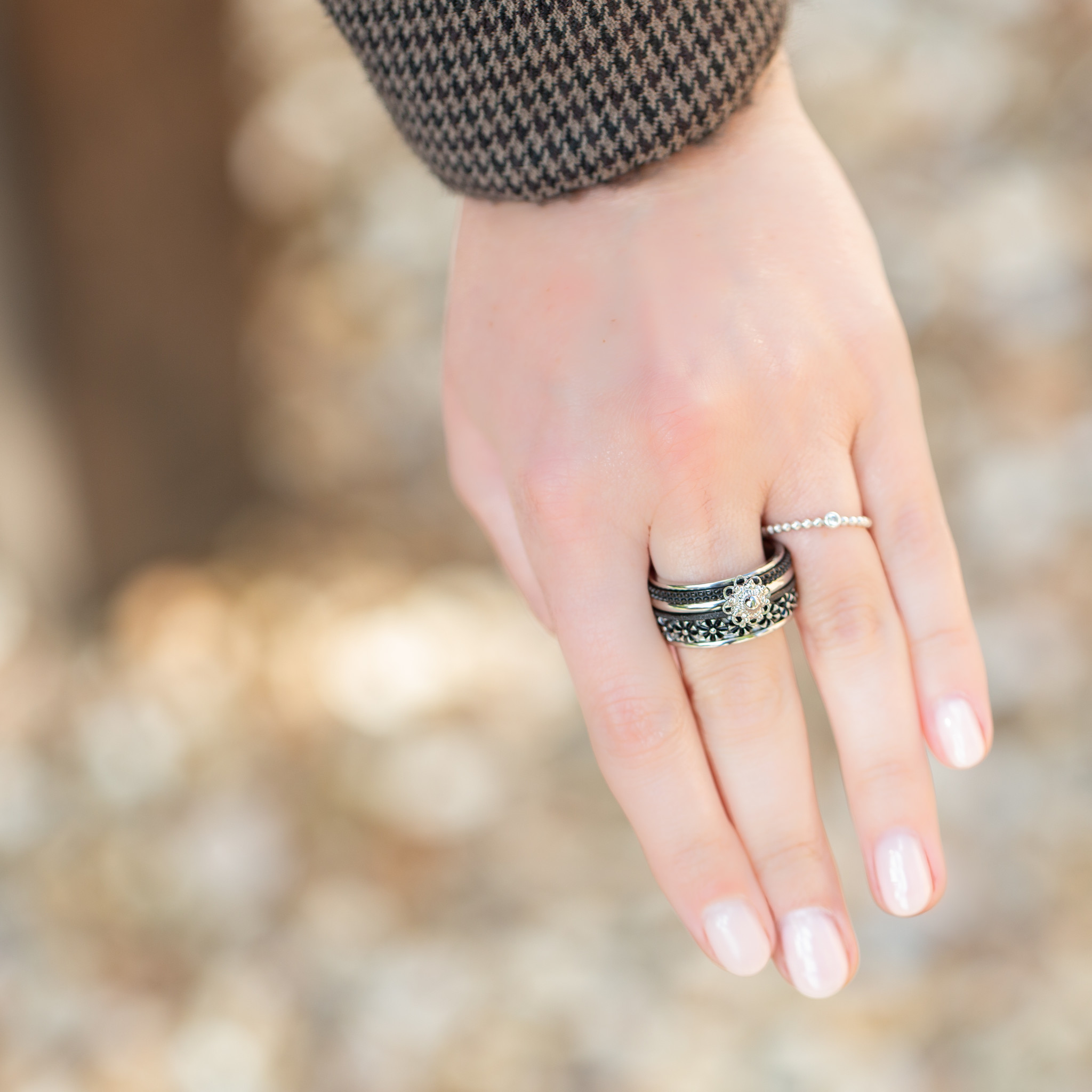 Complete ixxxi ring zilver zeeuwse knop en flowers - Beadle