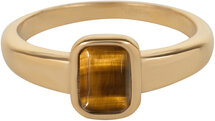 Charmin Goud stainless steel tijgeroog ring - Beadle