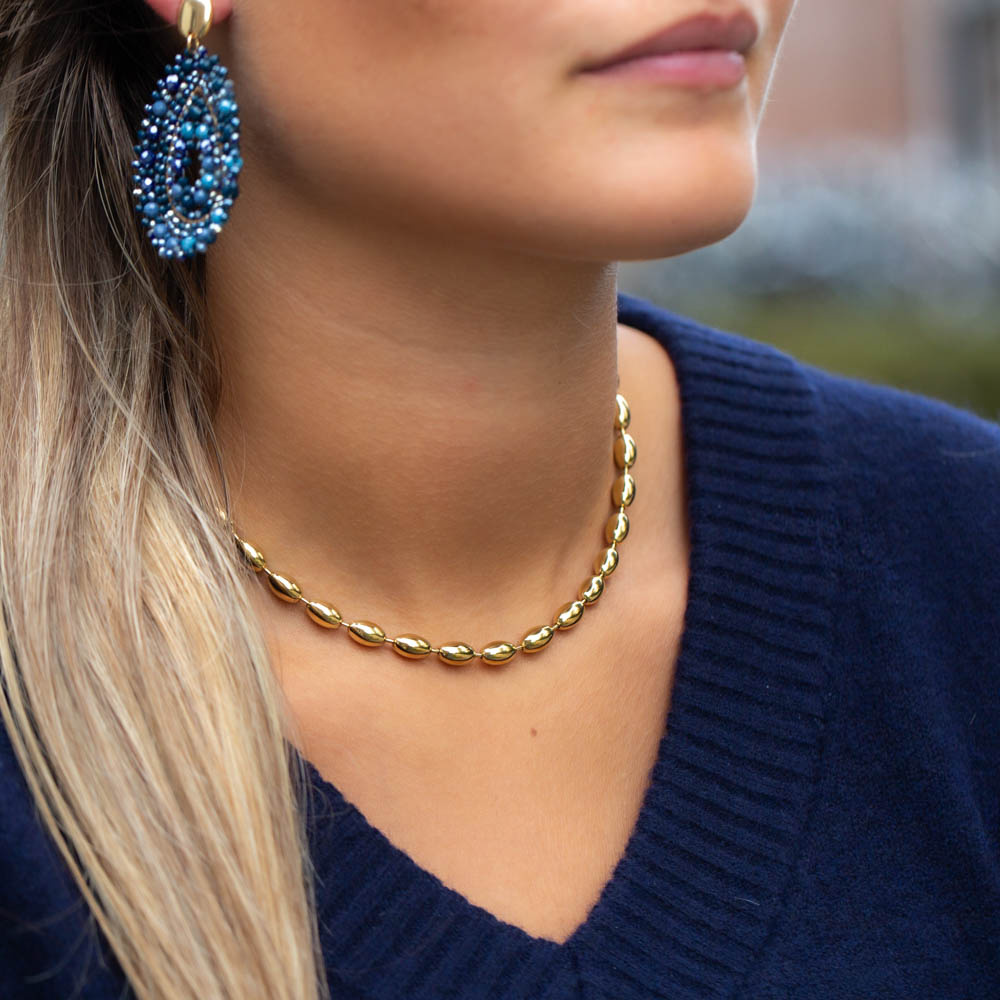 ZAG Bijoux Trendy tijdloze druppel Schakel Ketting - Beadle