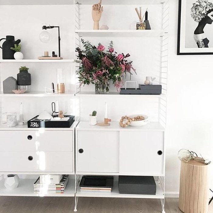 String Cabinet with sliding doors 78x30xH42cm - Livingdesign