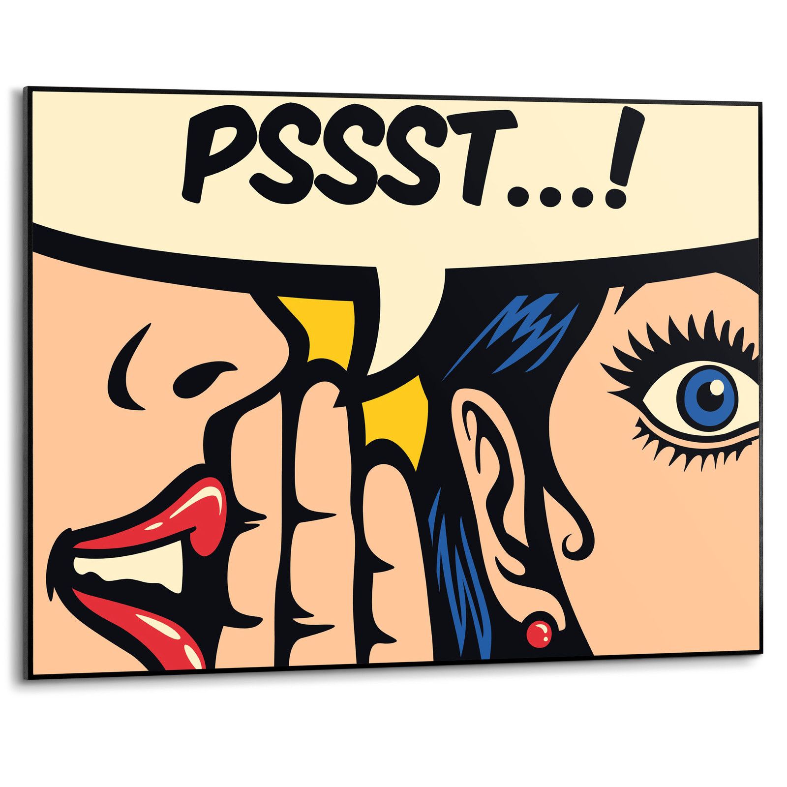 Pssst...! - Framed in Black 50x70 - OrangeWallz