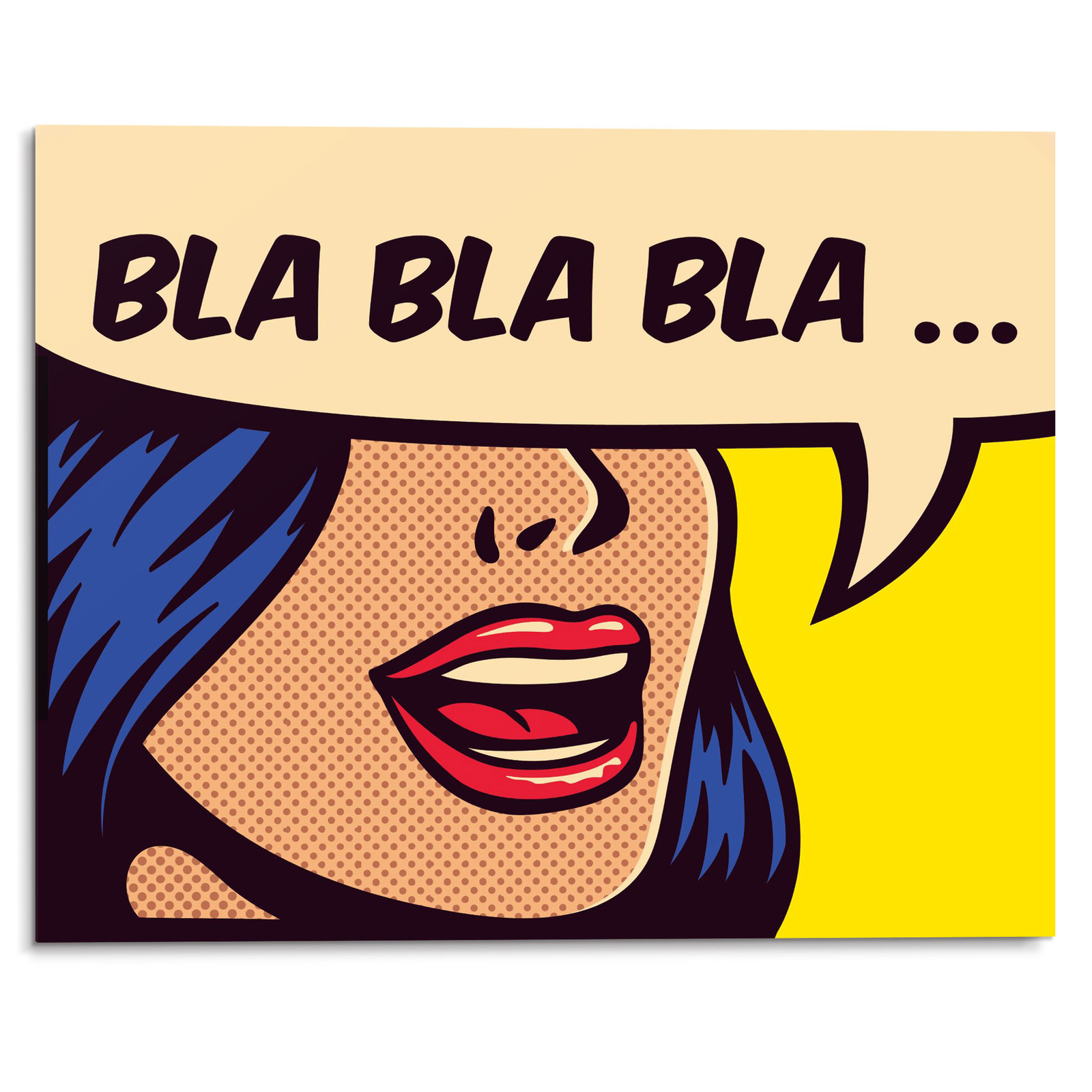 BlaBlaBla... - Wall Glass 40x50 - OrangeWallz