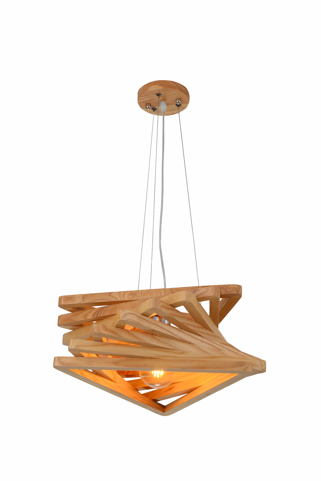 Hanglamp Hout Houtkleur 43 cm - Madera Pendula