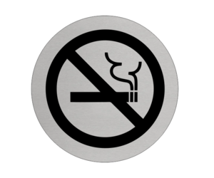 Aluminium symboolbordje met 't pictogram ROOKVERBOD, verboden te roken ...