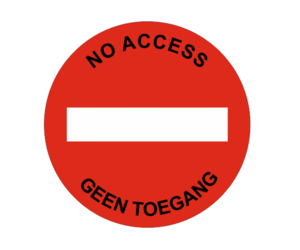 Geen toegang Symboolbordje Aluminium Ø75mm met dubbelzijdig tape ...