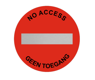 Geen toegang Symboolbordje Aluminium Ø75mm met dubbelzijdig tape ...
