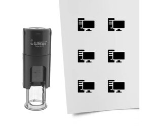 Stempel computer in 6 kleuren met inktkussen - CombiCraft | CombiCraft
