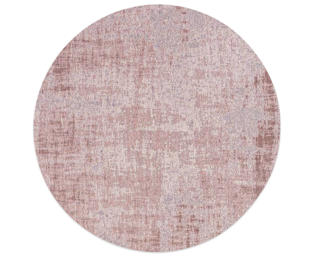 Réal 43 - Rond Vintage vloerkleed in poeder roze - Floorpassion.nl