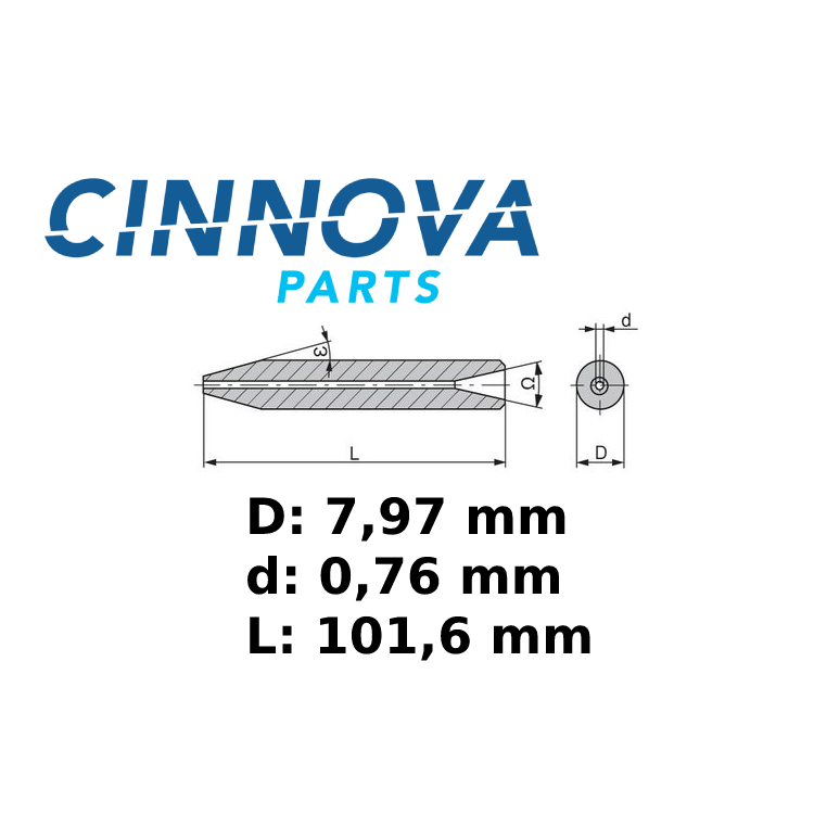 OMAX Style Focusing Nozzle Ø 7.97 x 1.02 x 101.6 mm R600 38040 ...
