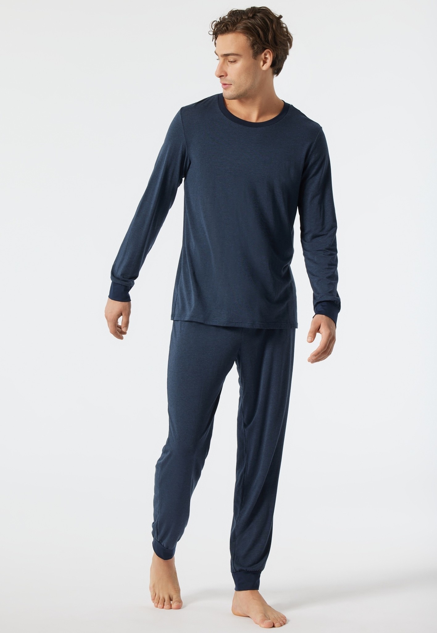 Schiesser Pyjama Long dark blue 178114 52/L | Bedshop.nl