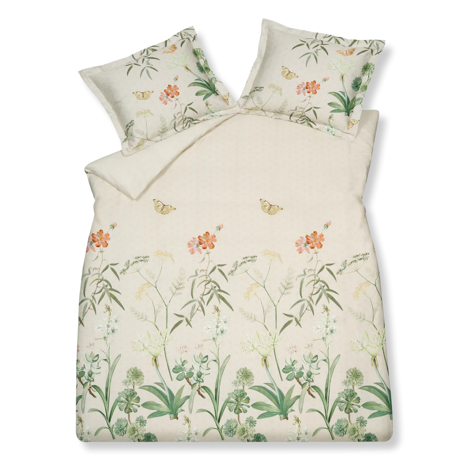 Vandyck Flower Garden Dekbedovertrek Cream Tan 2-persoons (200x200/220 ...