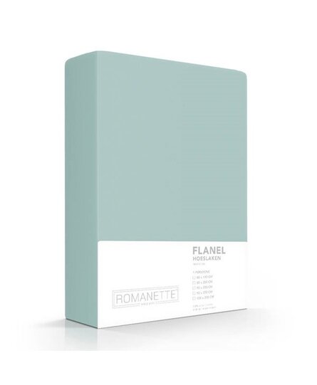 Romanette flanel hoeslaken Mineral 90x200 | Bedshop.nl