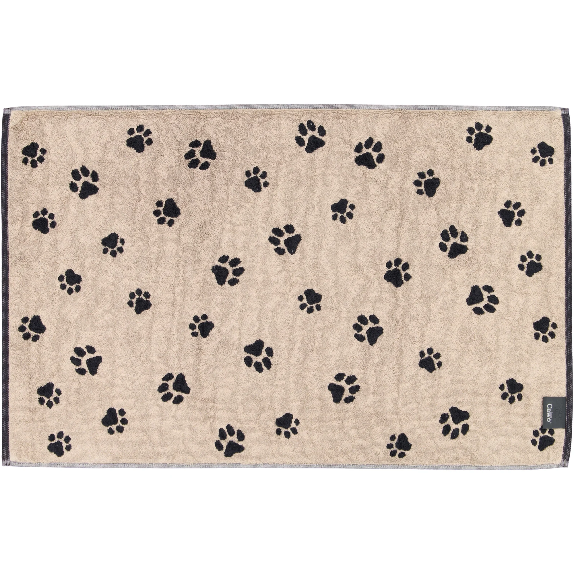 Cawö We love Dogs Badmat 50x80 cm Zwart/Beige Katoen | Bedshop.nl