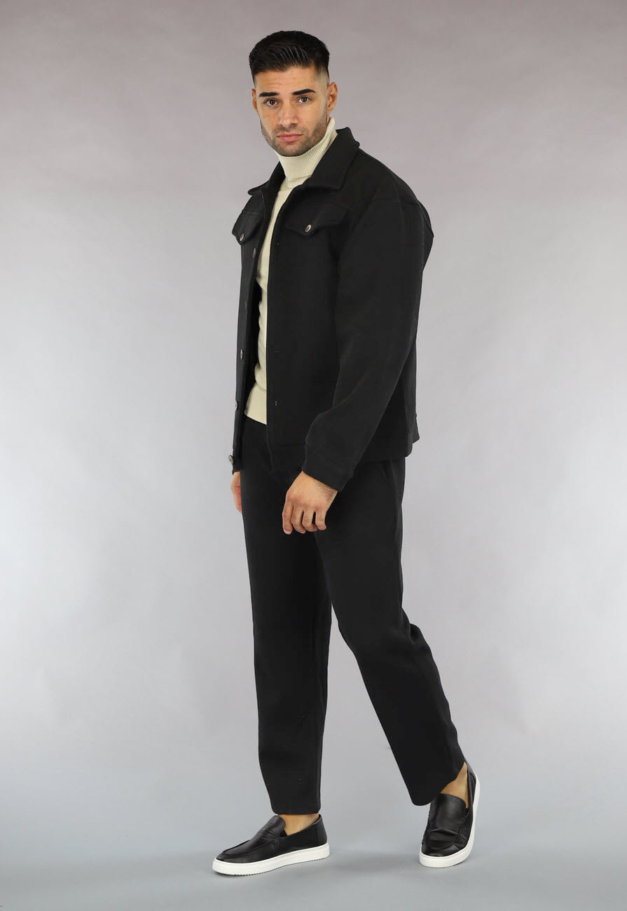 Nette Zwarte Pantalon Two Piece voor Heren - Black-Leo.nl