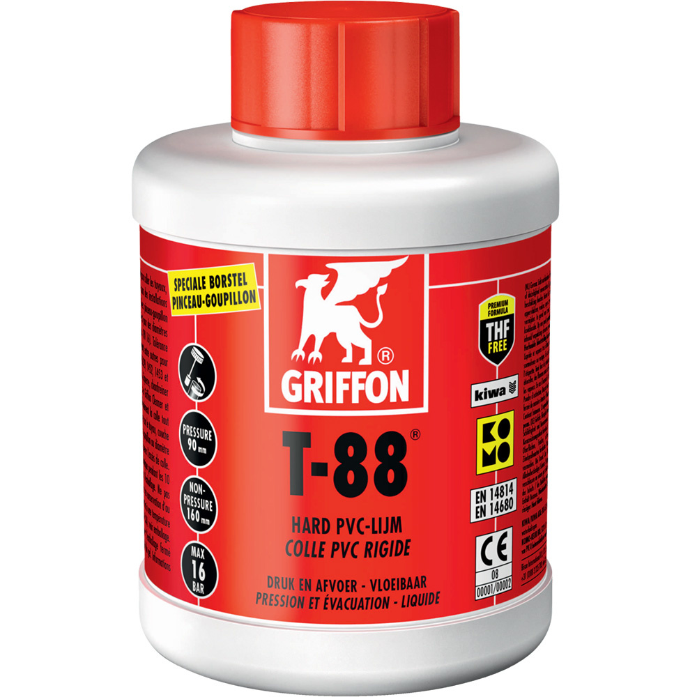 Griffon T-88 PVC-lijm - 250ml 6110030 / 500ml 6110040 - Kittenenlijmen.nl