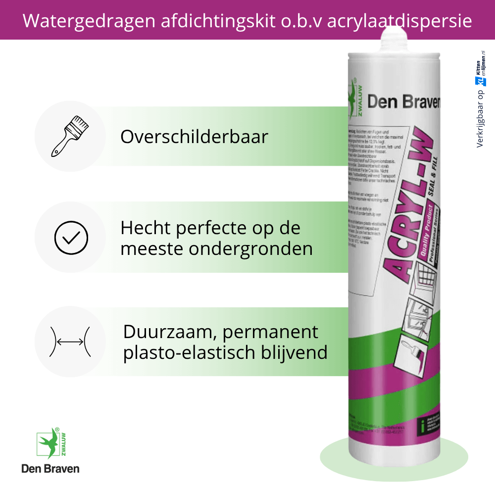 Zwaluw Acryl-W 310ml - Kittenenlijmen.nl