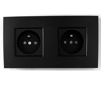 Niko Tweevoudig horizontaal stopcontact, intense mat zwart | My ...