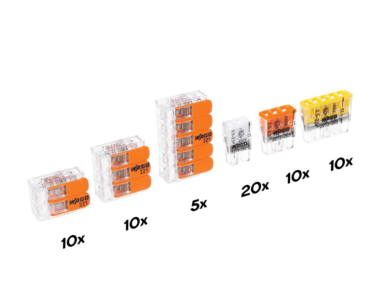 Assortiment Wago verbindingsklemmen - My-Smarthome.be
