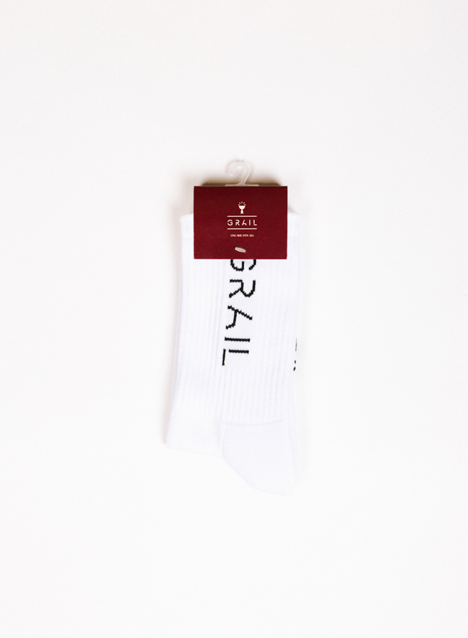 GRAIL Name Logo Sock White - GRAIL