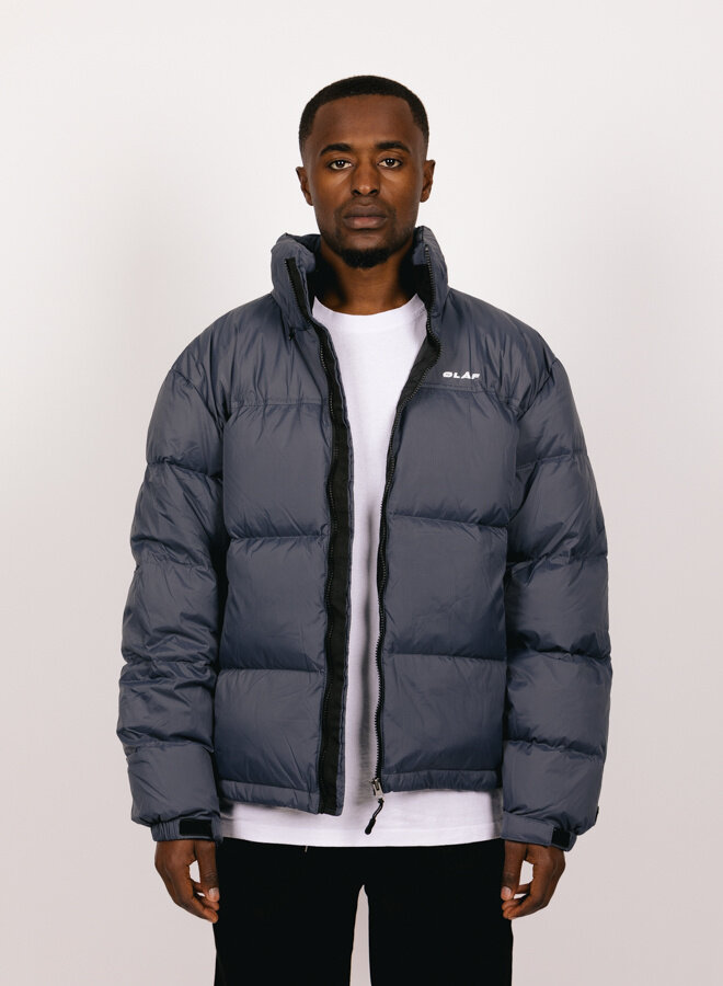 Olaf Hussein Puffer Jacket Blue Slate - GRAIL