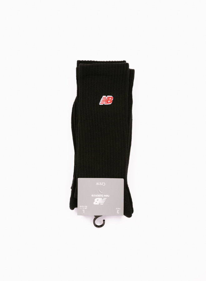 New Balance NB Patch Logo Crew 3 Pairs Black - GRAIL