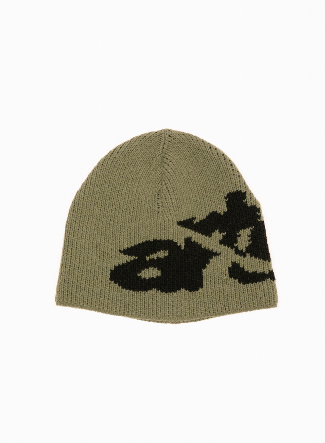 Arte Antwerp Ripped Arte Side Beanie Green AW25-154AC - GRAIL
