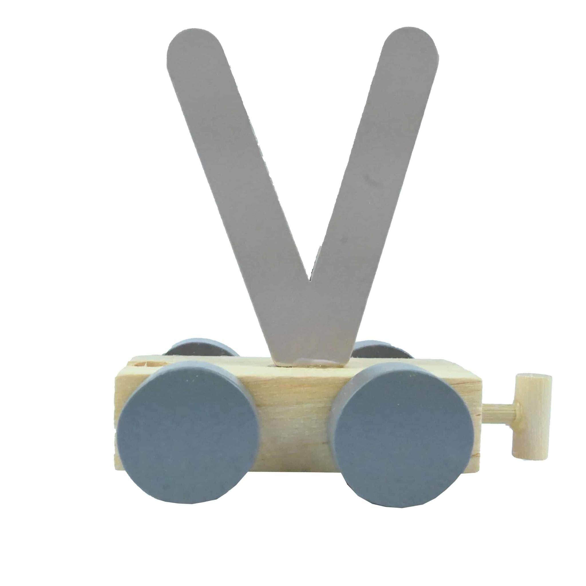 Houten Trein letter V Sand - Piraten en Prinsessen