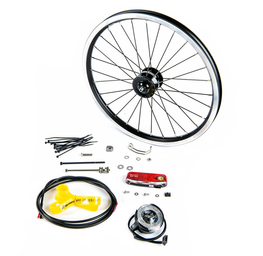 Hub dynamo set - SV8 - Black (inc. lights and fittings) - Mamachari