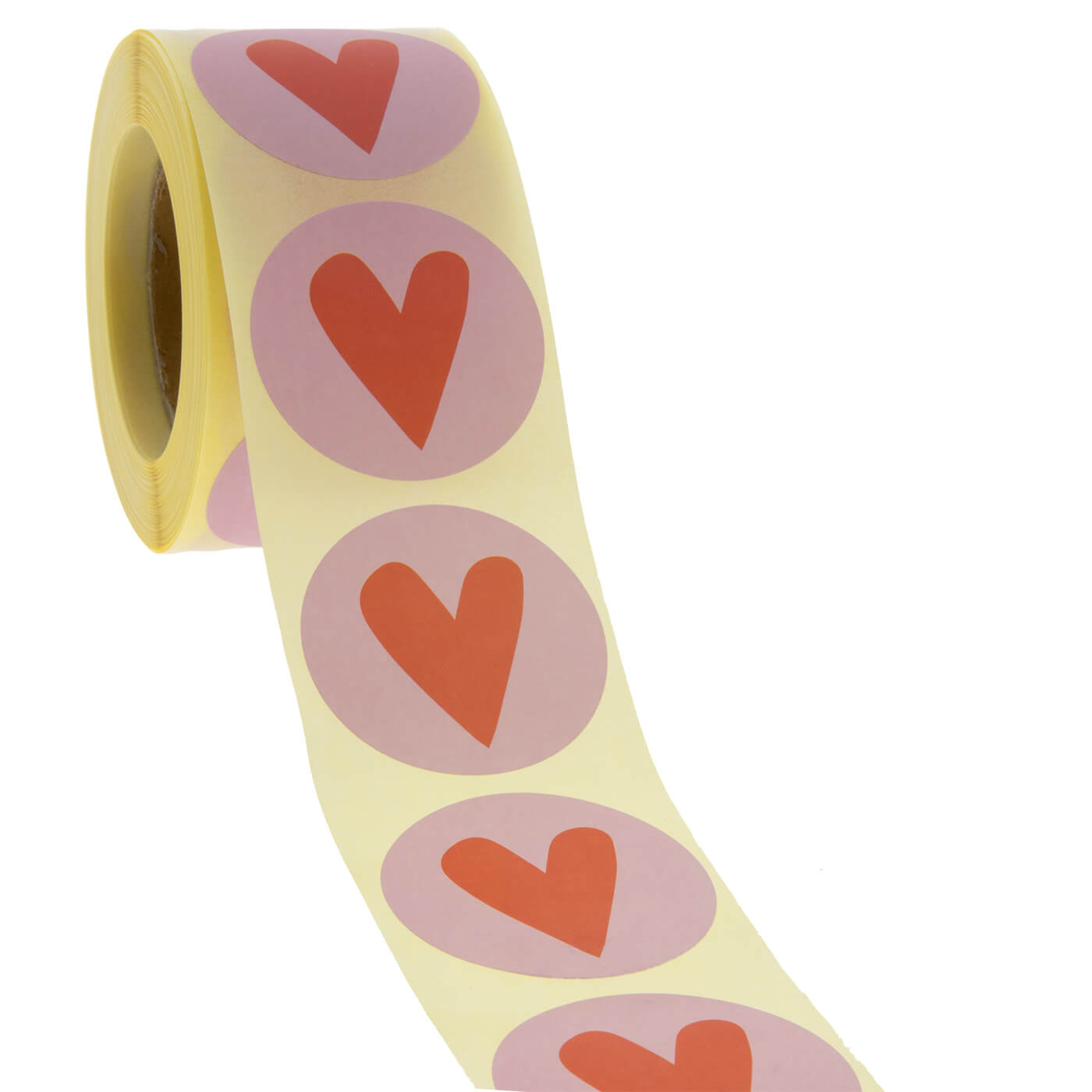 Stickers 'Hart' Roze-Rood 40mm - Rotim Verpakkingen: you carry, we care!
