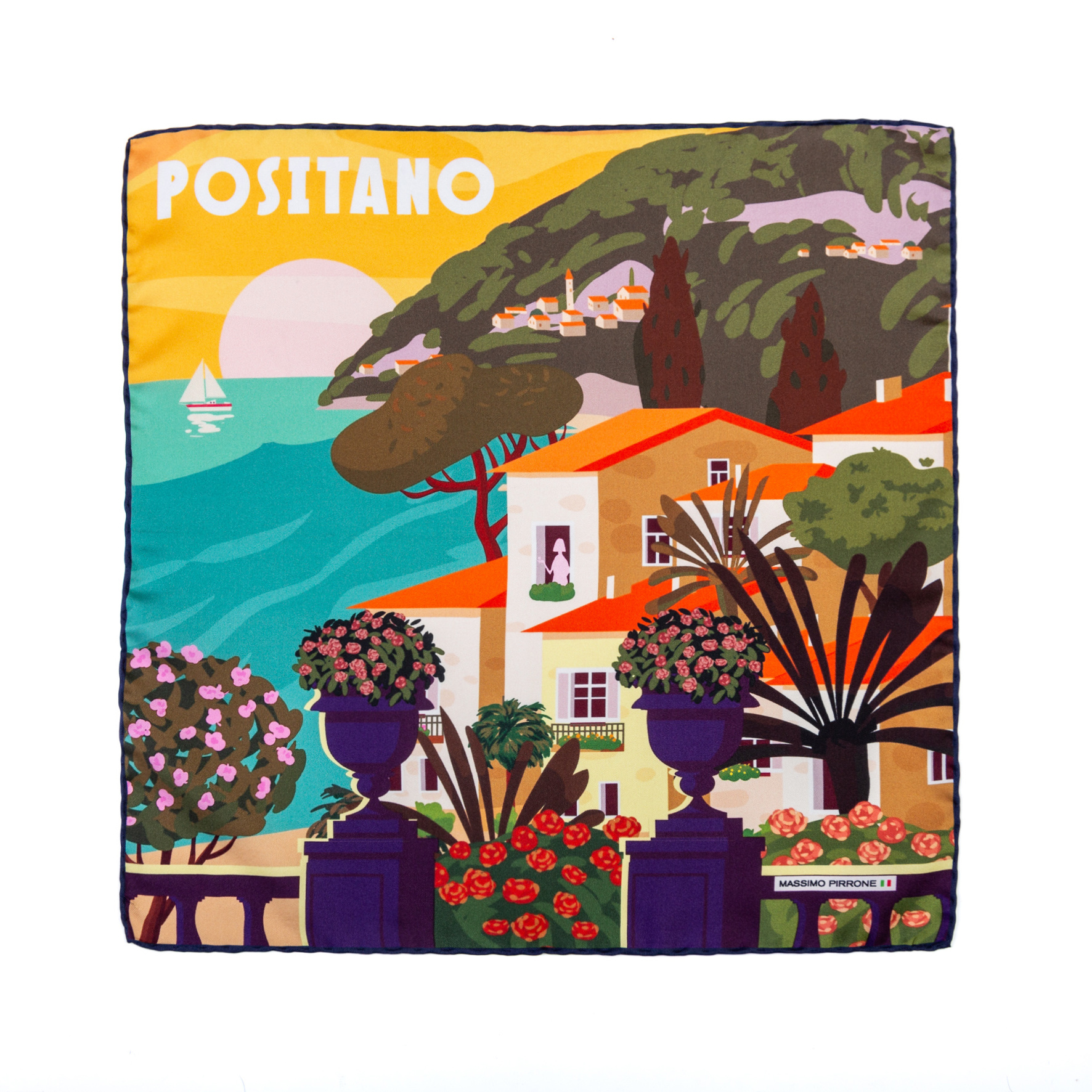 Silk Pocket Square Massimo Pirrone - PM Eleganza Milanese