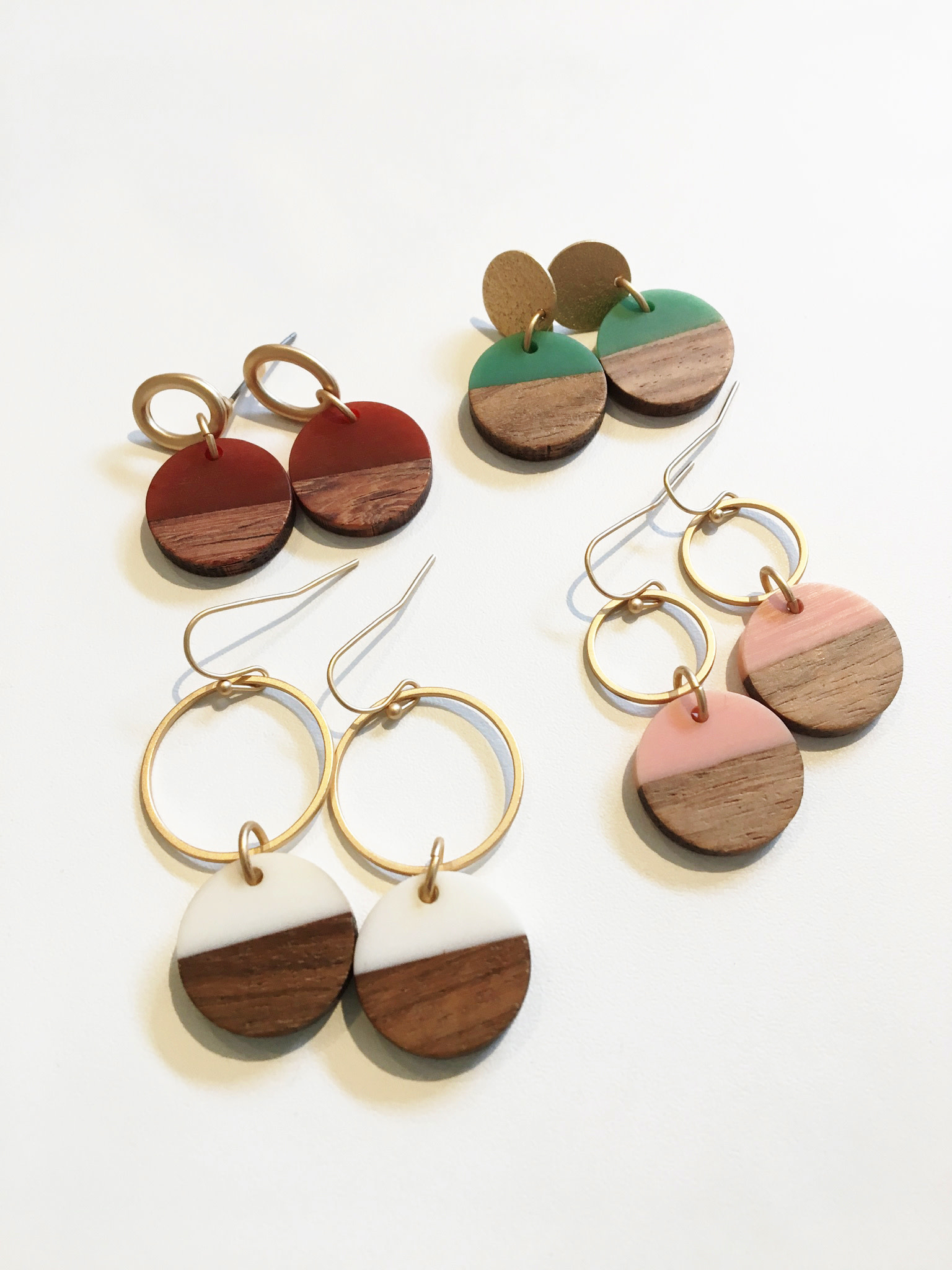 oorbEllen hars&hout cirkel 18mm - Made by e l l e n