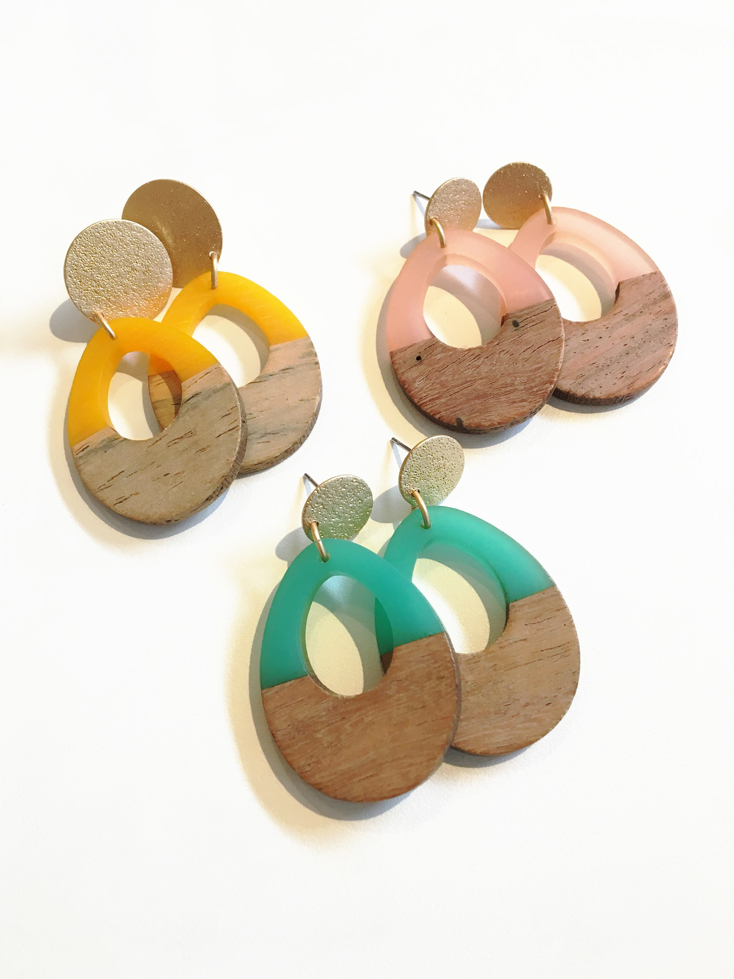 oorbEllen hars&hout druppel horizontaal - Made by e l l e n