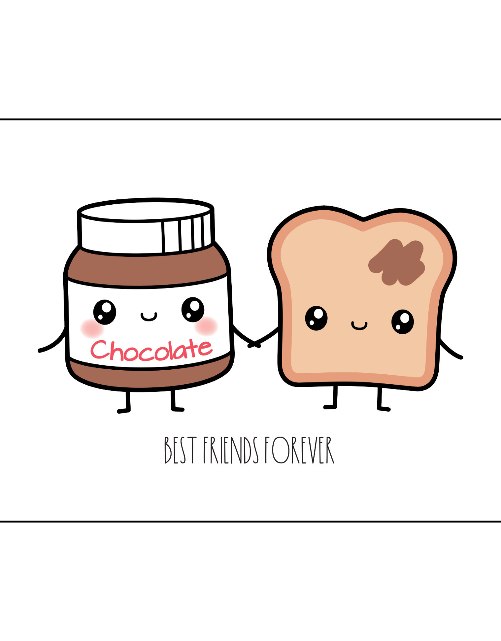 Postkaart Choco & boterham - Made by e l l e n