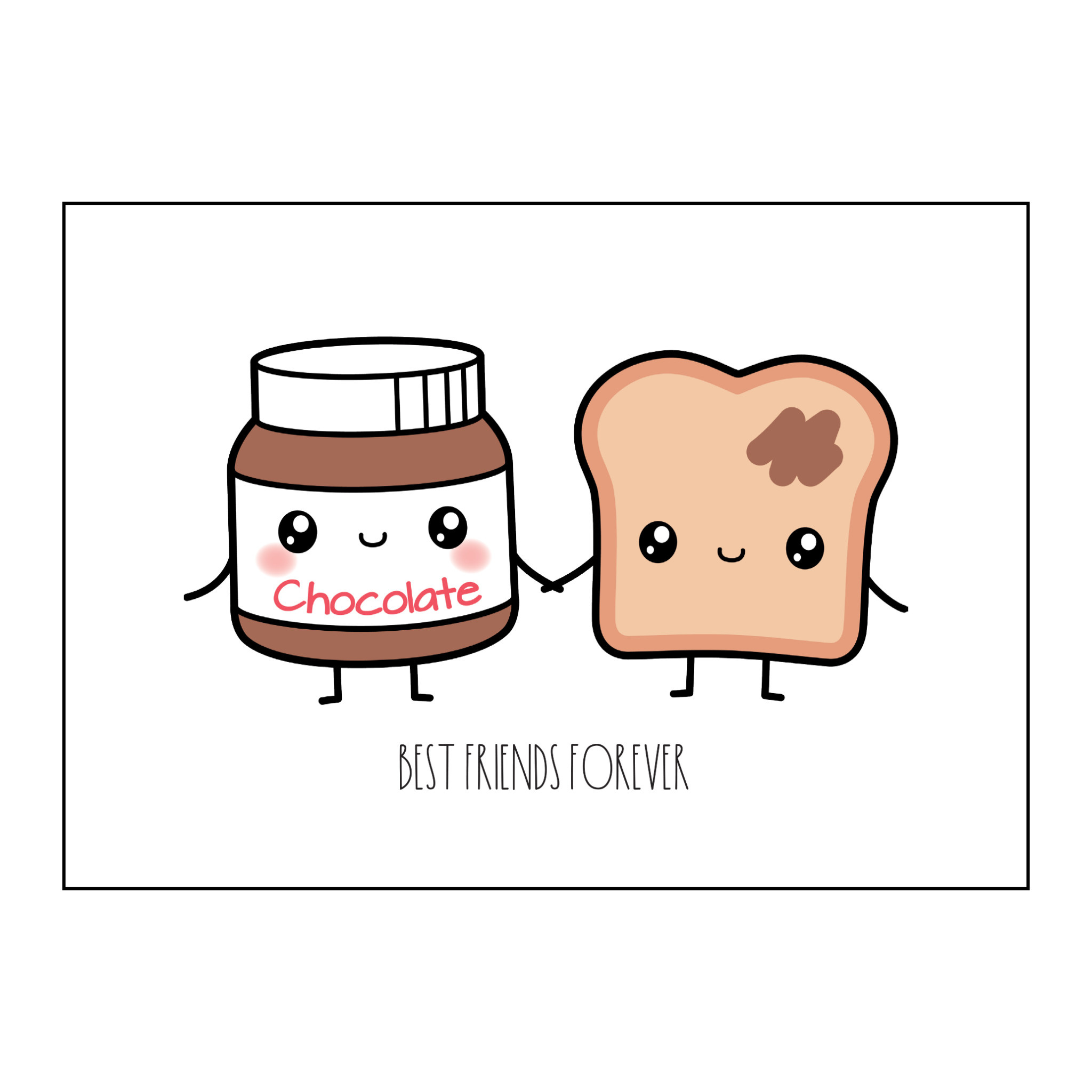 Postkaart Choco & boterham N - Made by e l l e n