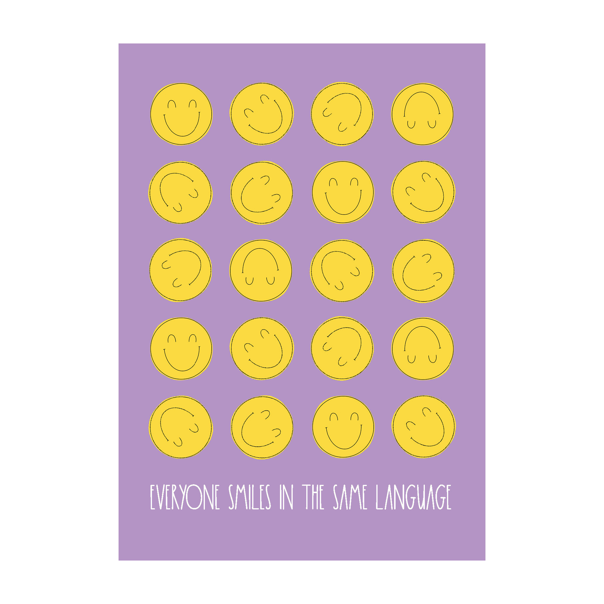 Postkaart Everyone smiles - Made by e l l e n