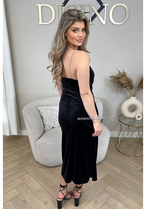 BLACK - 'ZARA' - VELVET SEXY OVERLAY DRESS - DISINO - Fashion Boutique