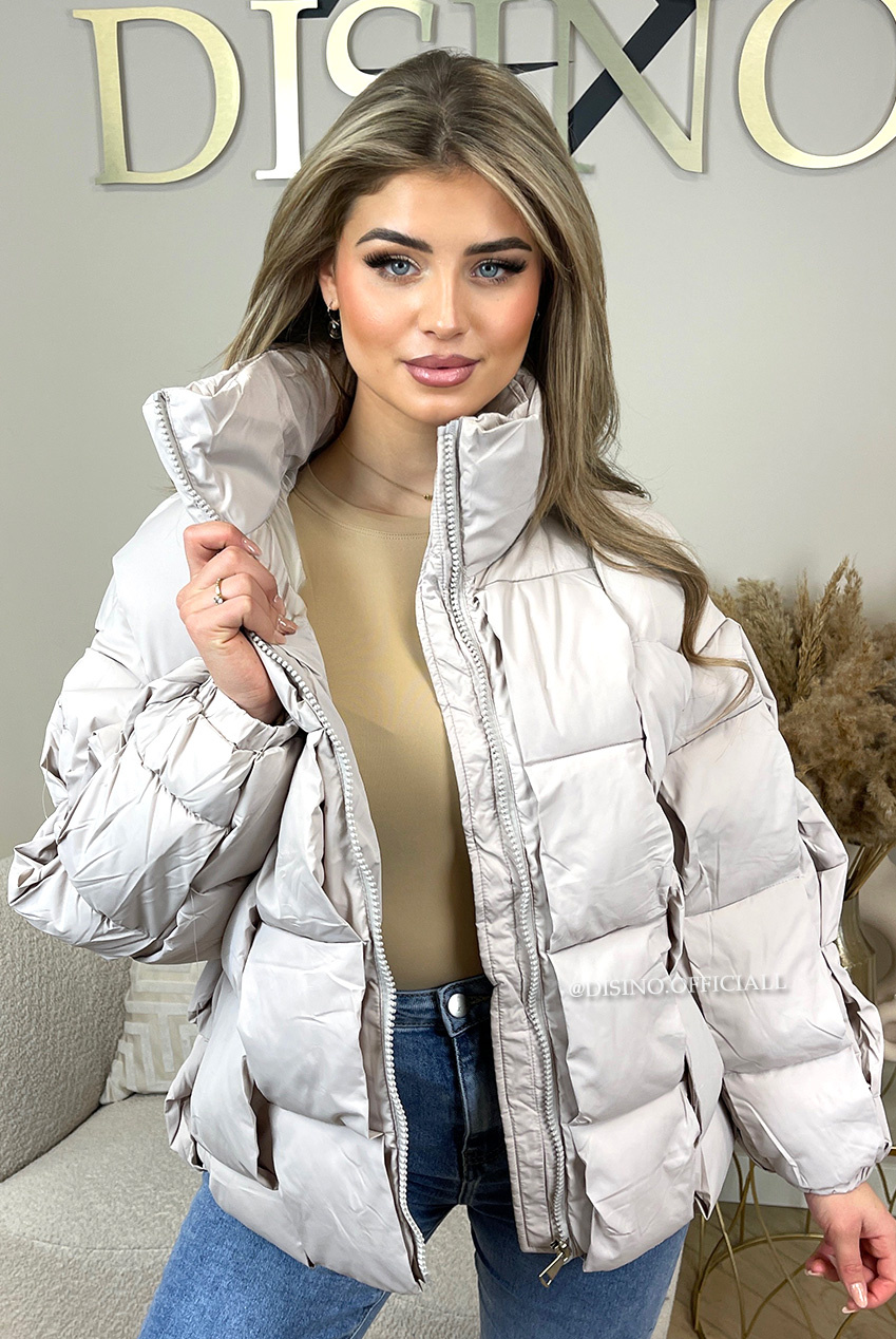 BEIGE - 'BOTTEK PUFFER' - INSPIRED DESIGNER OVERSIZED PUFFER JACKET ...