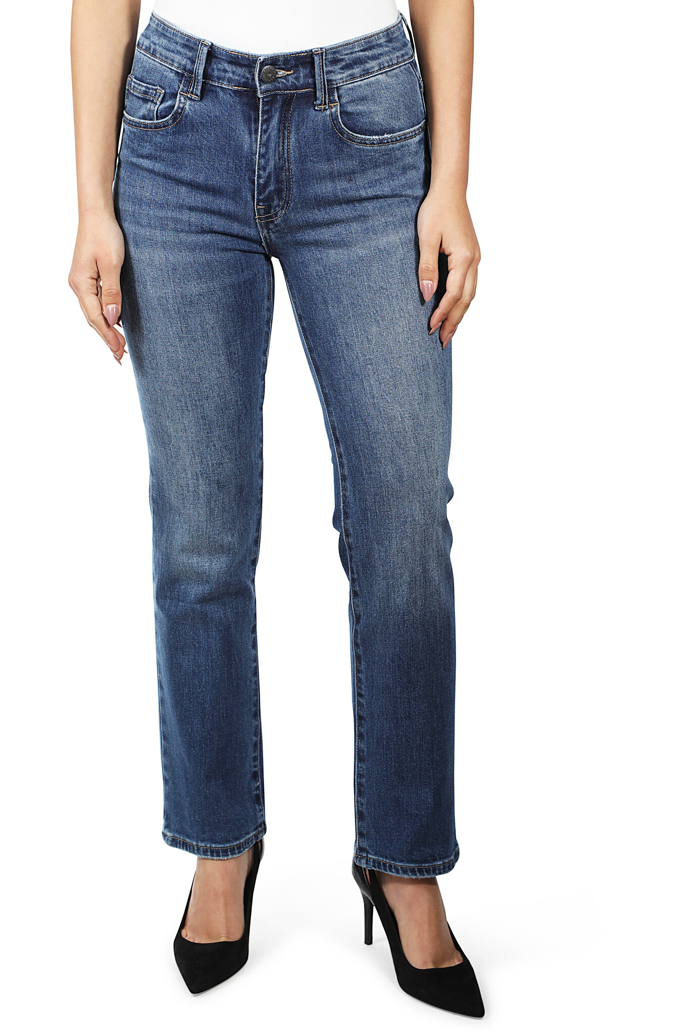 224927 Medium blue denim denim straight leg isabella long - Inmind.nl