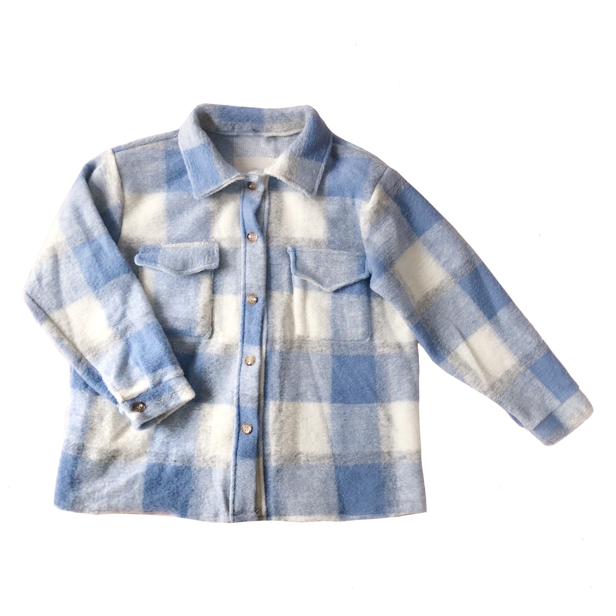 Sasha Checkered Wool Jacket / Blue - Hello My Love Sasha Checkered Wool Jacket / Blue - Hello My Love