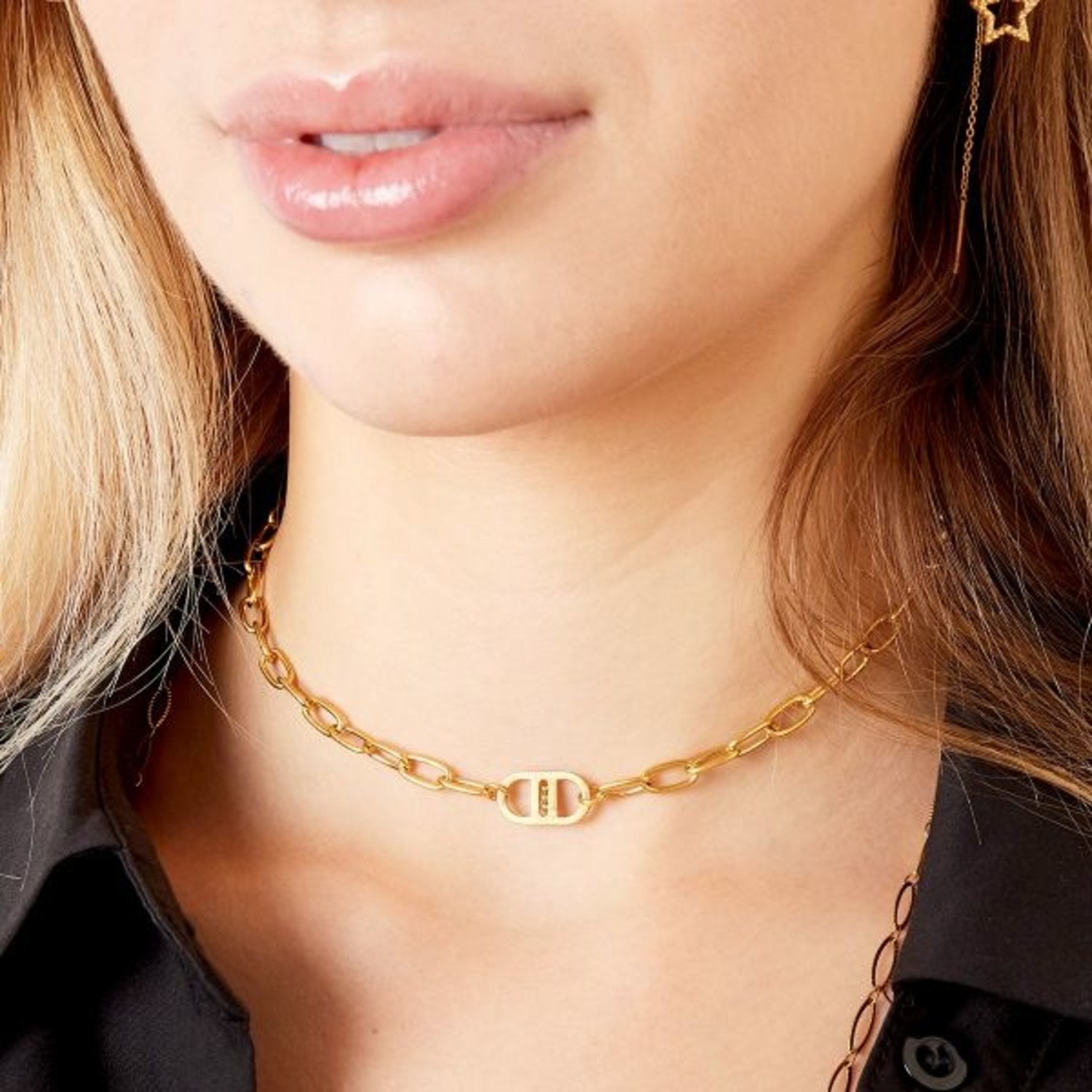 Gold Interlocking Chain Necklace - Hello My Love