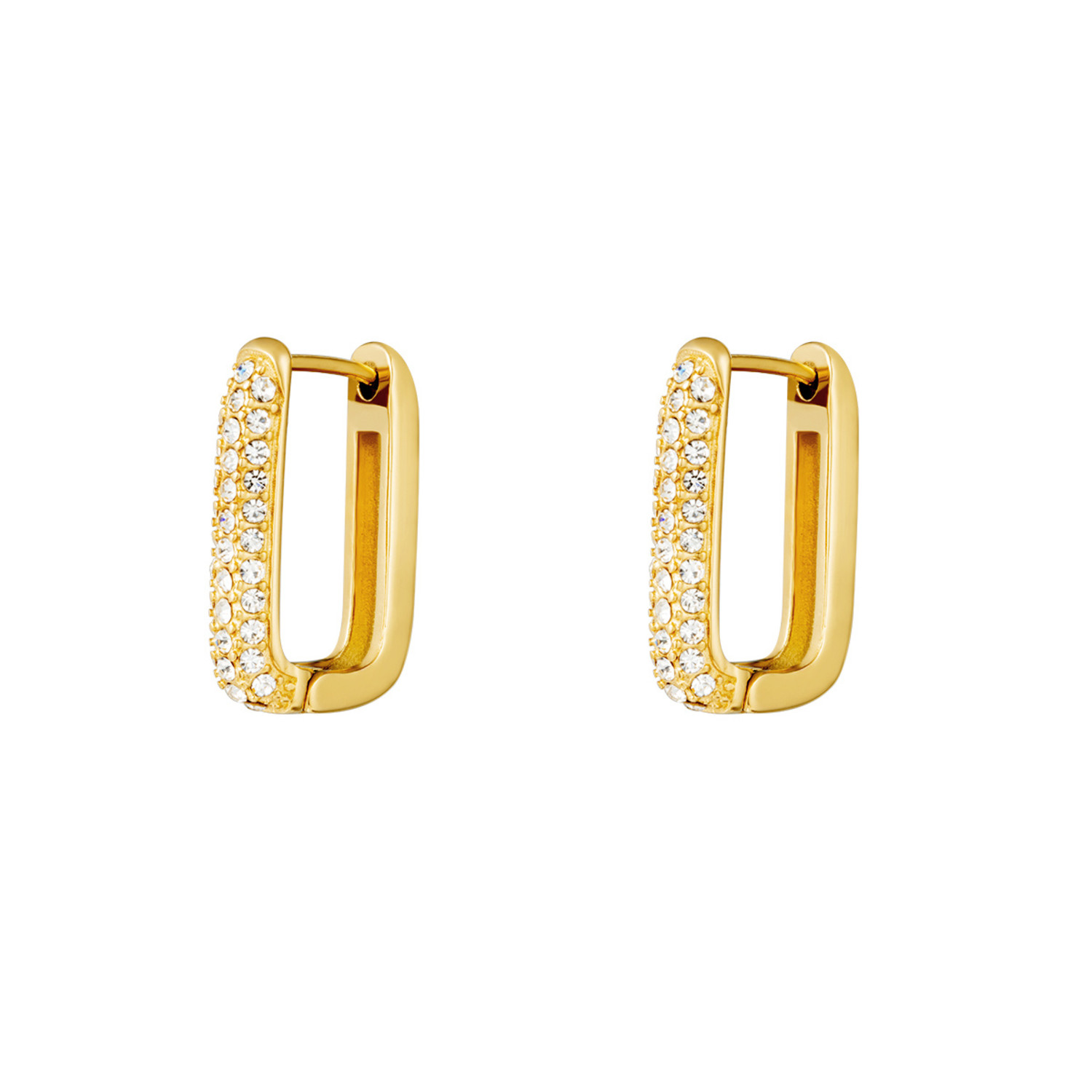Gold Sparkle Square Earrings / Large - Hello My Love