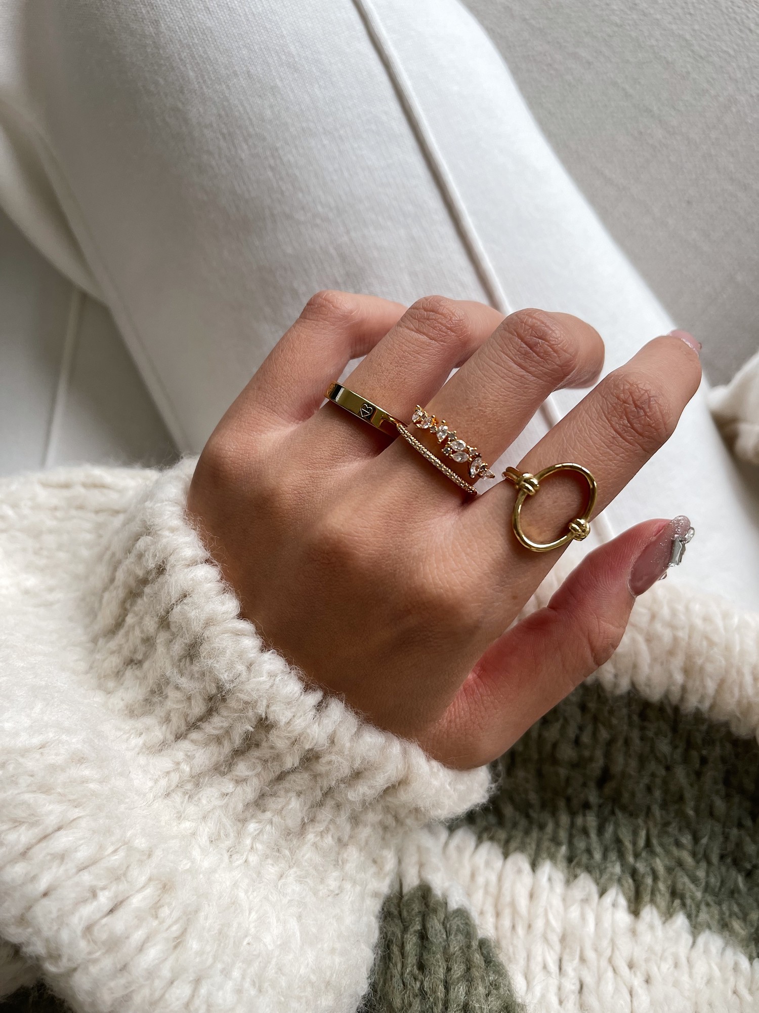 Gold Open Oval Ring - Hello My Love