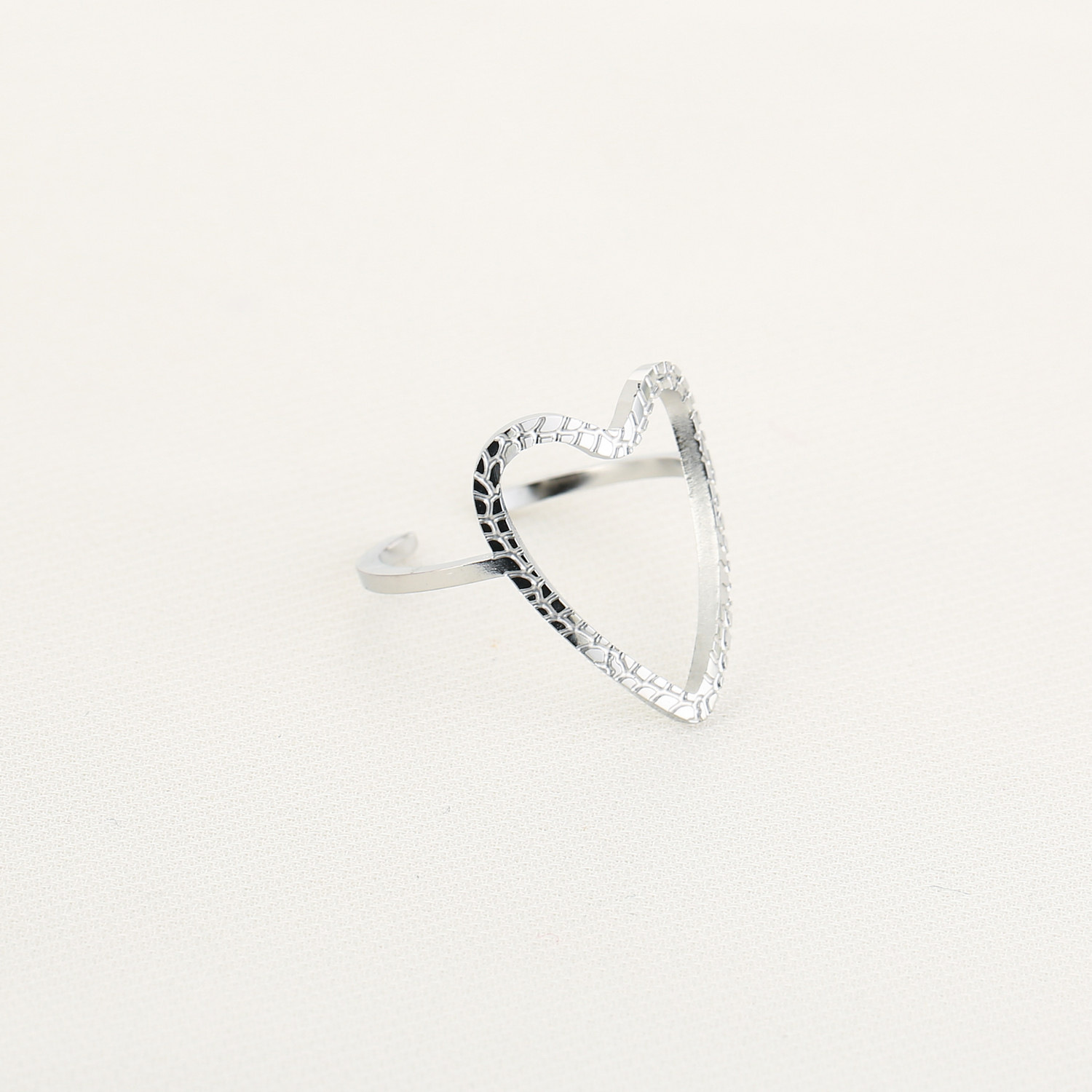 Silver Heart Motif Ring - Hello My Love