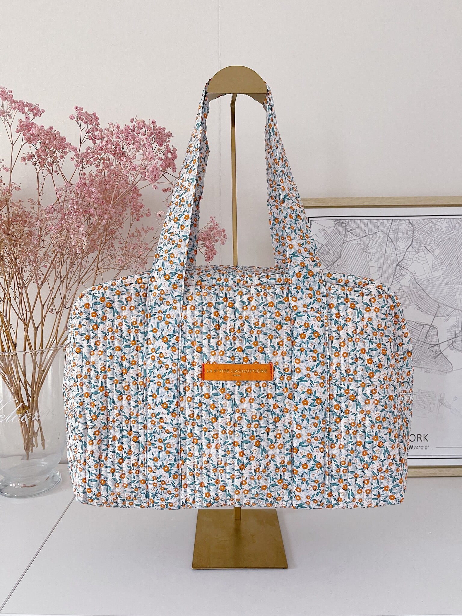Acacia Flower Travel Bag / Orange - Hello My Love